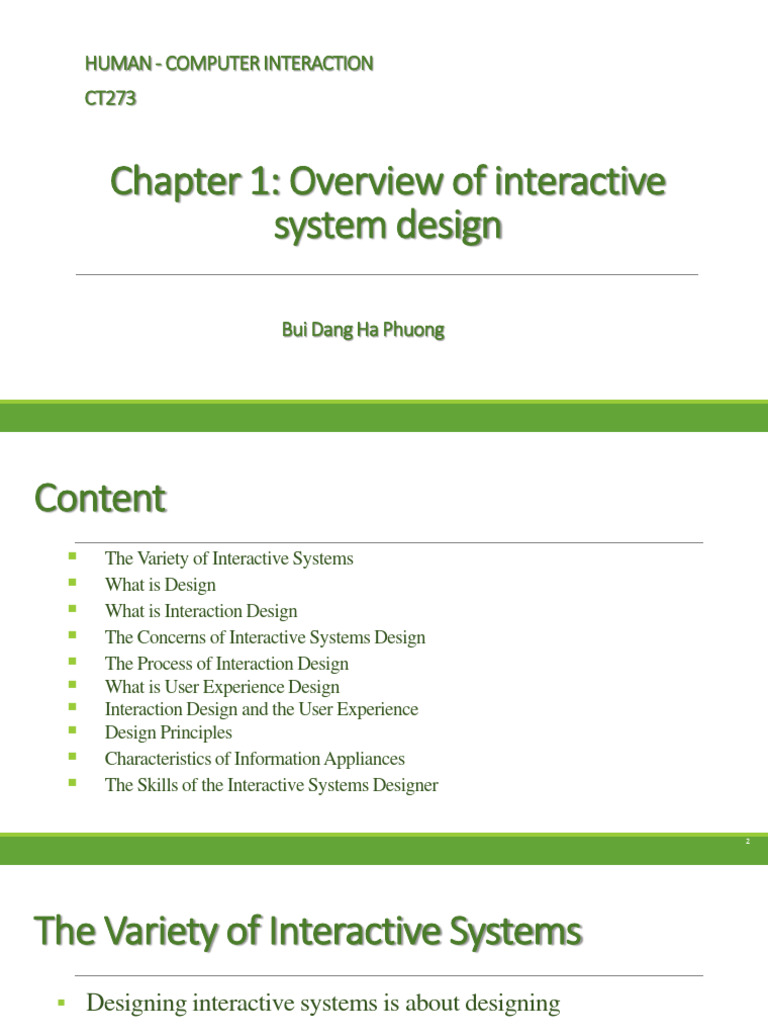 Chap1 Overview of Interactive System Design | PDF | Usability | User Experience