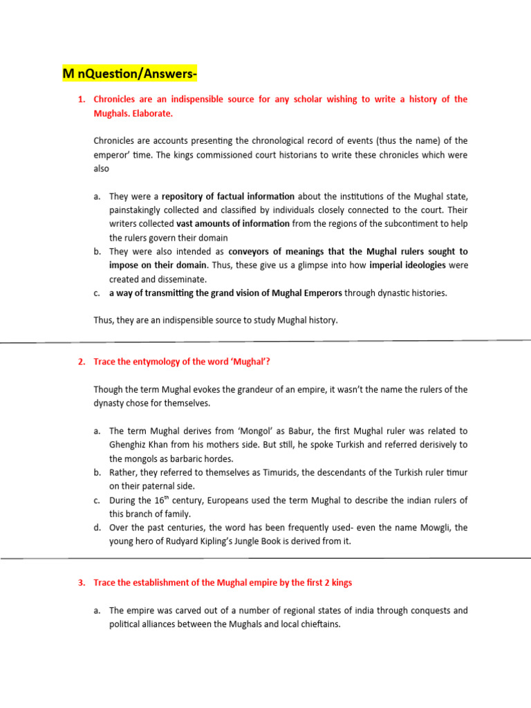 Understanding Mughal Chronicles and Origins | PDF | Mughal Empire