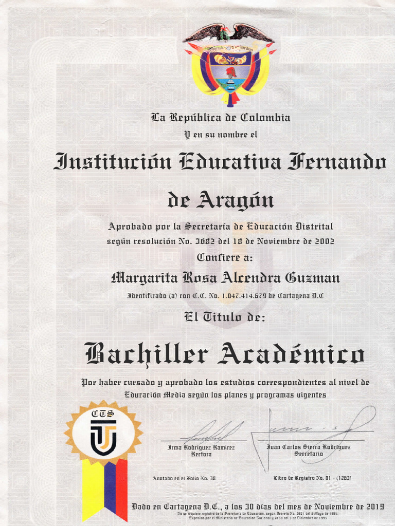 04 Juanita Valentina Gomez Lenis Diploma De Bachiller Pdf Pdf