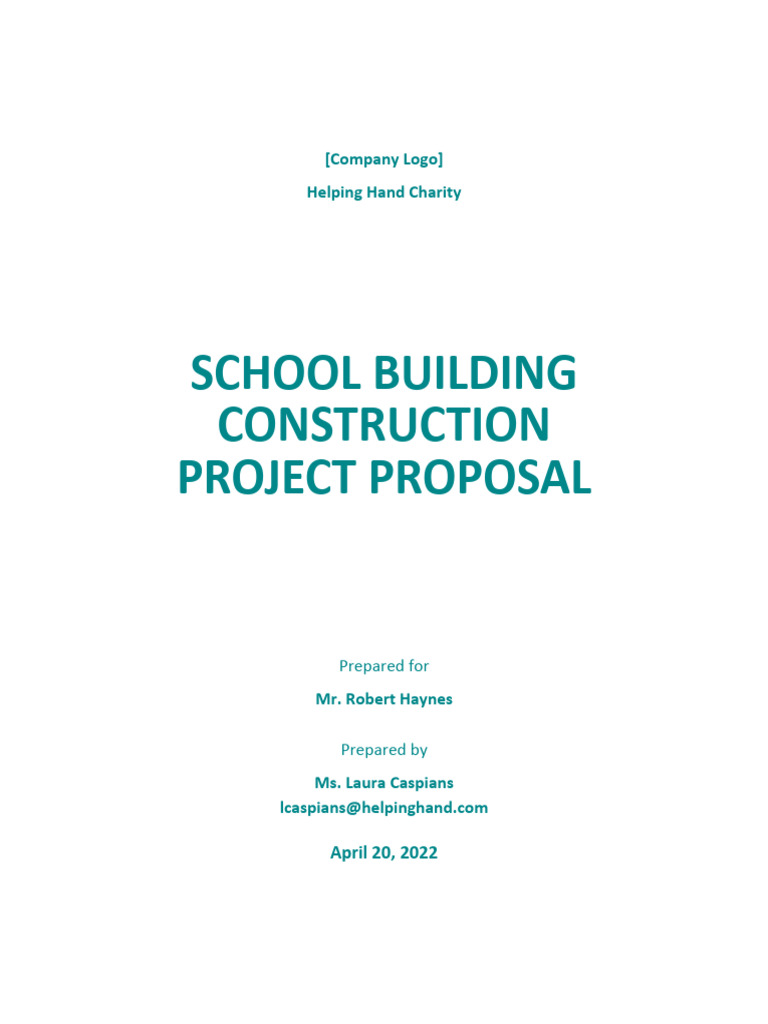 School Building Project Proposal | PDF | Charitable Organization