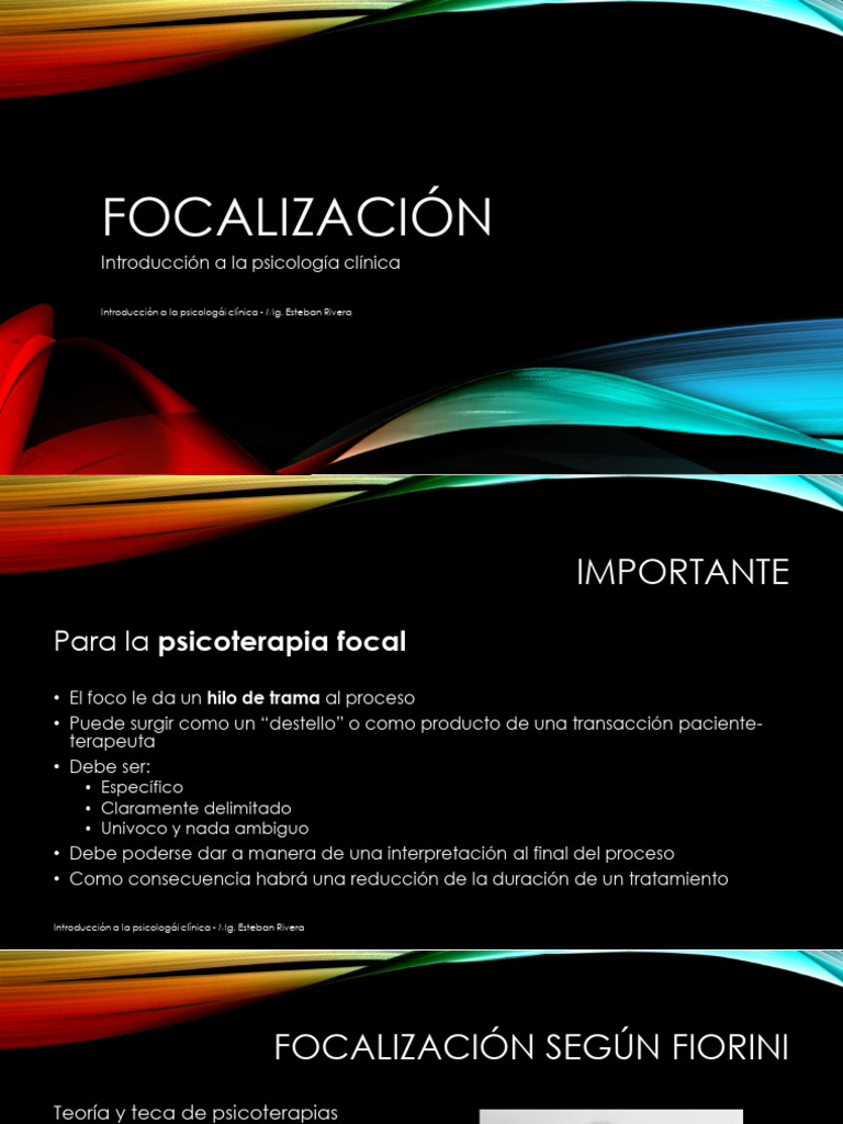 Foco | PDF | Psicoterapia | Sicología