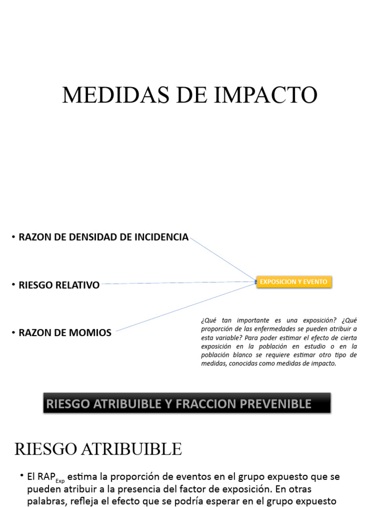 MEDIDAS DE IMPACTO | PDF | Odds Ratio | Predominio
