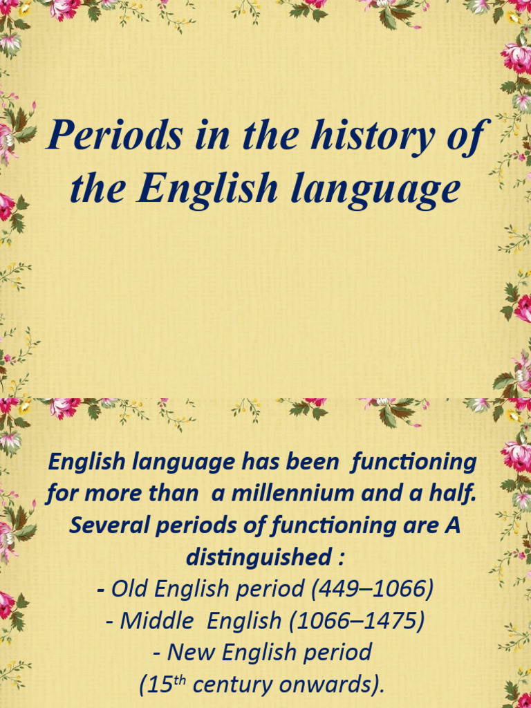 History of the English Language Periods | PDF | English Language | Word