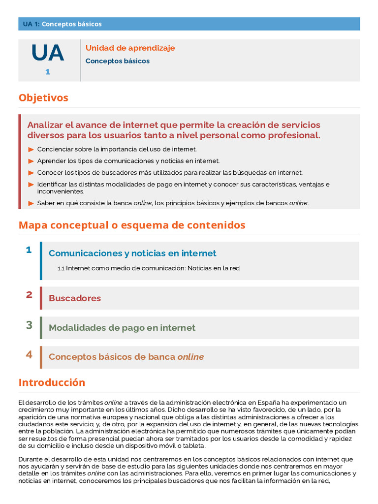 Unidad 1. Conceptos Básicos | Descargar gratis PDF | Internet | Bancos