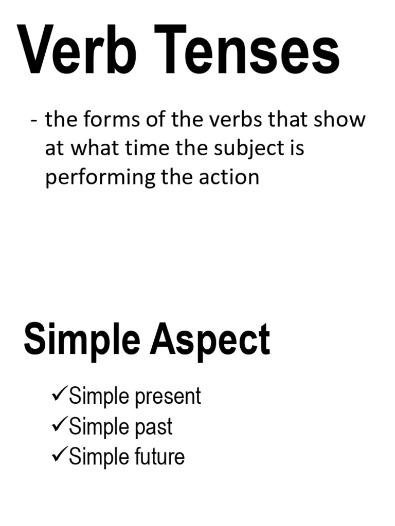 02+Summary+of+Tenses+&+Aspects+of+Verbs | PDF | Perfect (Grammar) | Verb