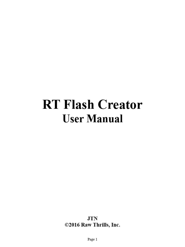 RT Flash Creator User Manual | PDF | Installation (Computer Programs ...