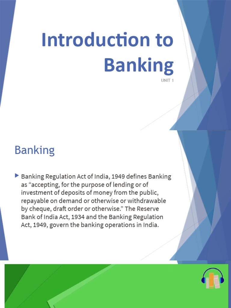 Unit 1 Introduction To Banking | Download Free PDF | Reserve Bank Of ...