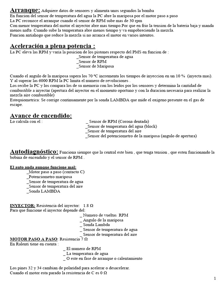 Mi Auto | PDF | Inyección de combustible | Sensor