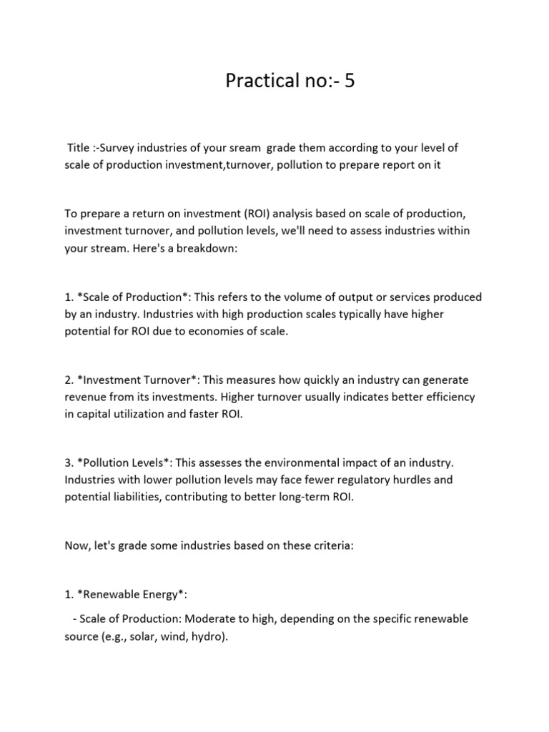 Practical No 5 | PDF | Heavy Industry | Pollution