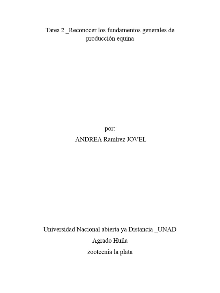 Tarea Dos de Produccion Equina | PDF | Caballos