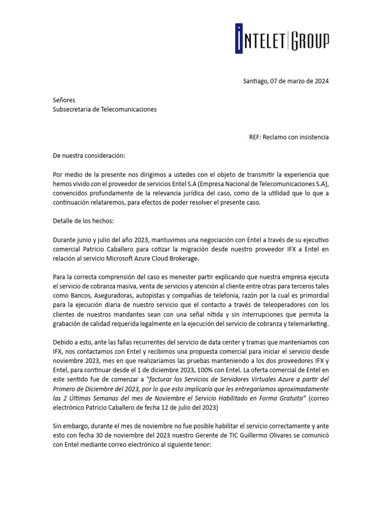 Subtel Entel | PDF | Factura | Telecomunicaciones