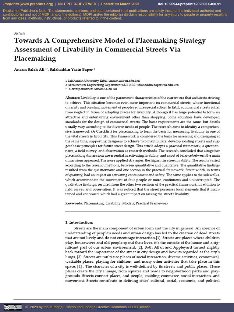 Towards A Comprehensive Model of Placemaking Strat | PDF | Experience | Senses
