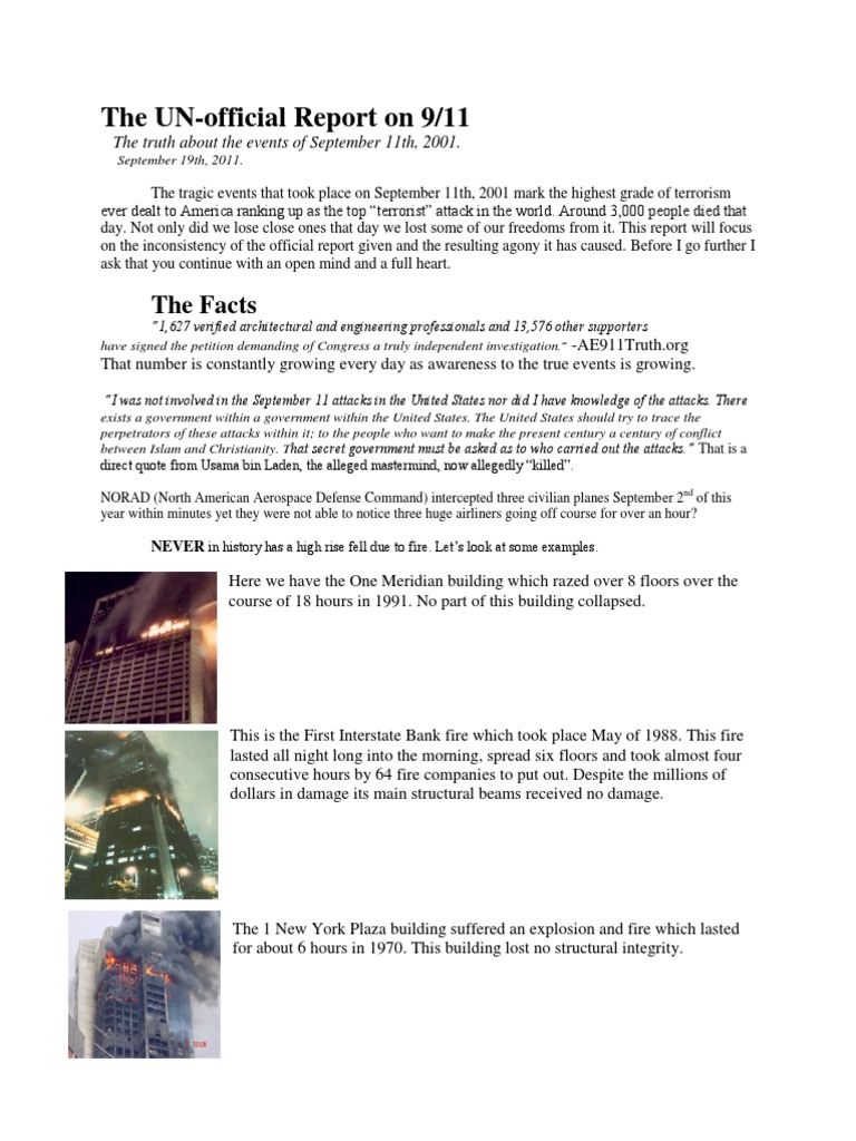 The UNofficial Report On 9/11 | PDF | Patriot Act | Detention ...