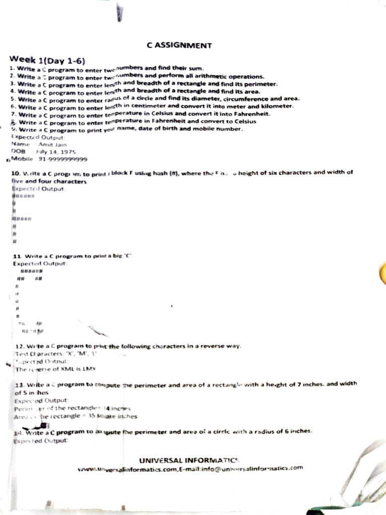 C Assignment Pdf Matrix Mathematics String Computer Science 