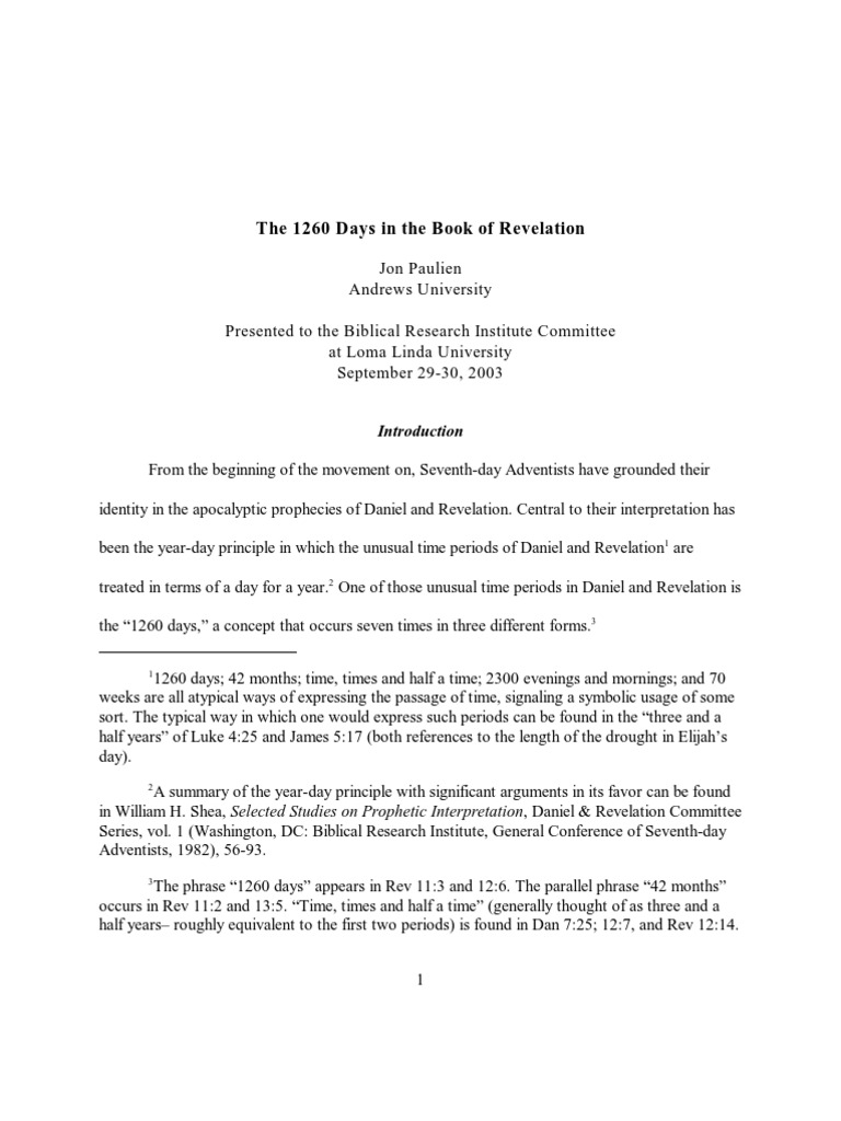 1260 Days in Revelation | PDF | Book Of Revelation | Book Of Daniel