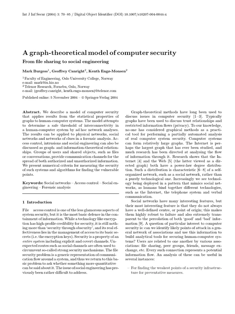 A Graph-Theoretical Model of C | PDF | Graph Theory | Information