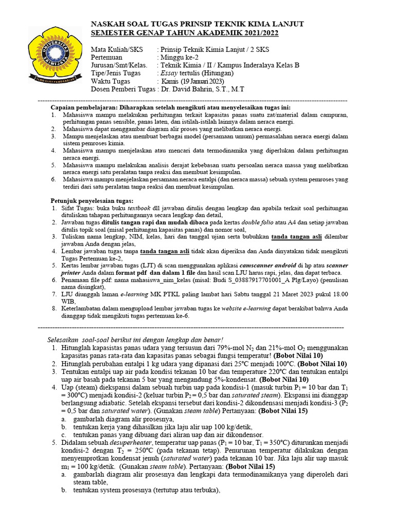 Tugas PTKL Pertemuan Minggu Ke-2 Inderalaya Kelas B - 19 Jan 2023 | PDF ...