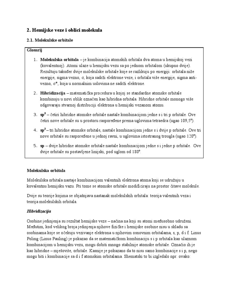 Hemijske Veze I Oblici Molekula | PDF