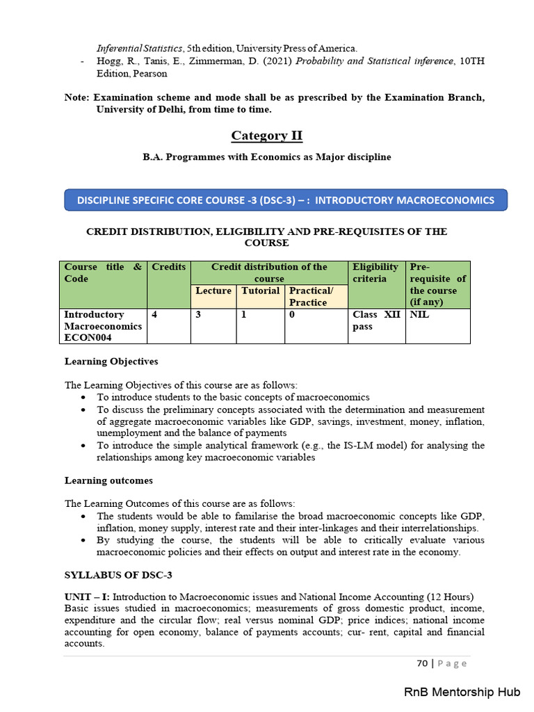 Economics Major | PDF | Probability Distribution | Macroeconomics