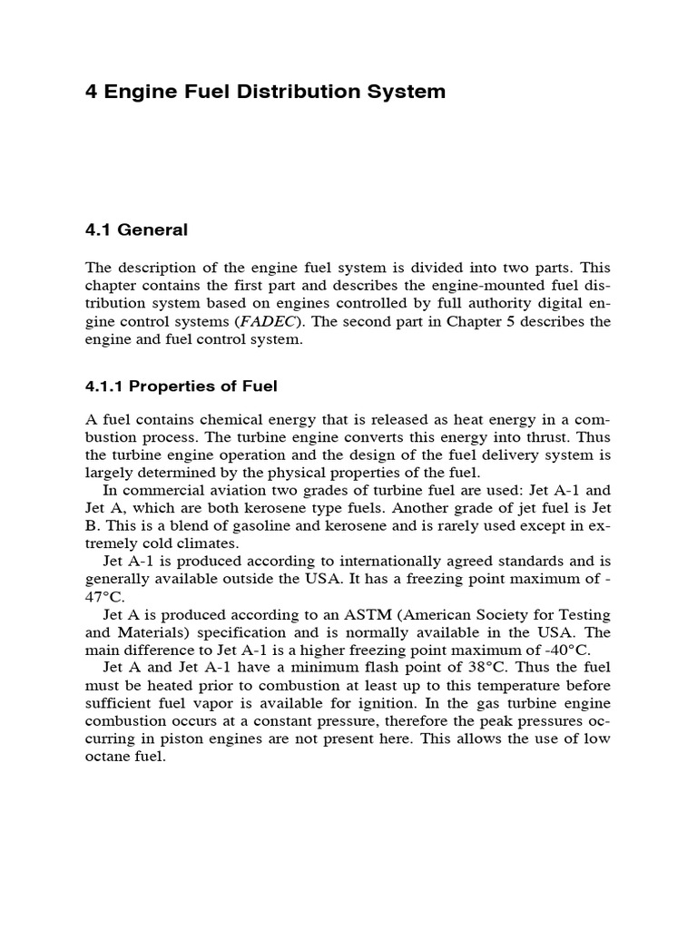 4 Engine Fuel Distribution System: 4.1 General | PDF | Jet Fuel | Jet ...