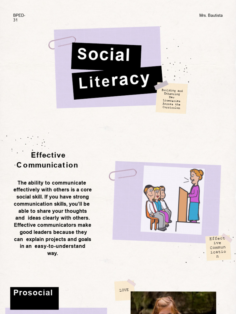 Social Literacy Report | PDF | Communication | Curriculum