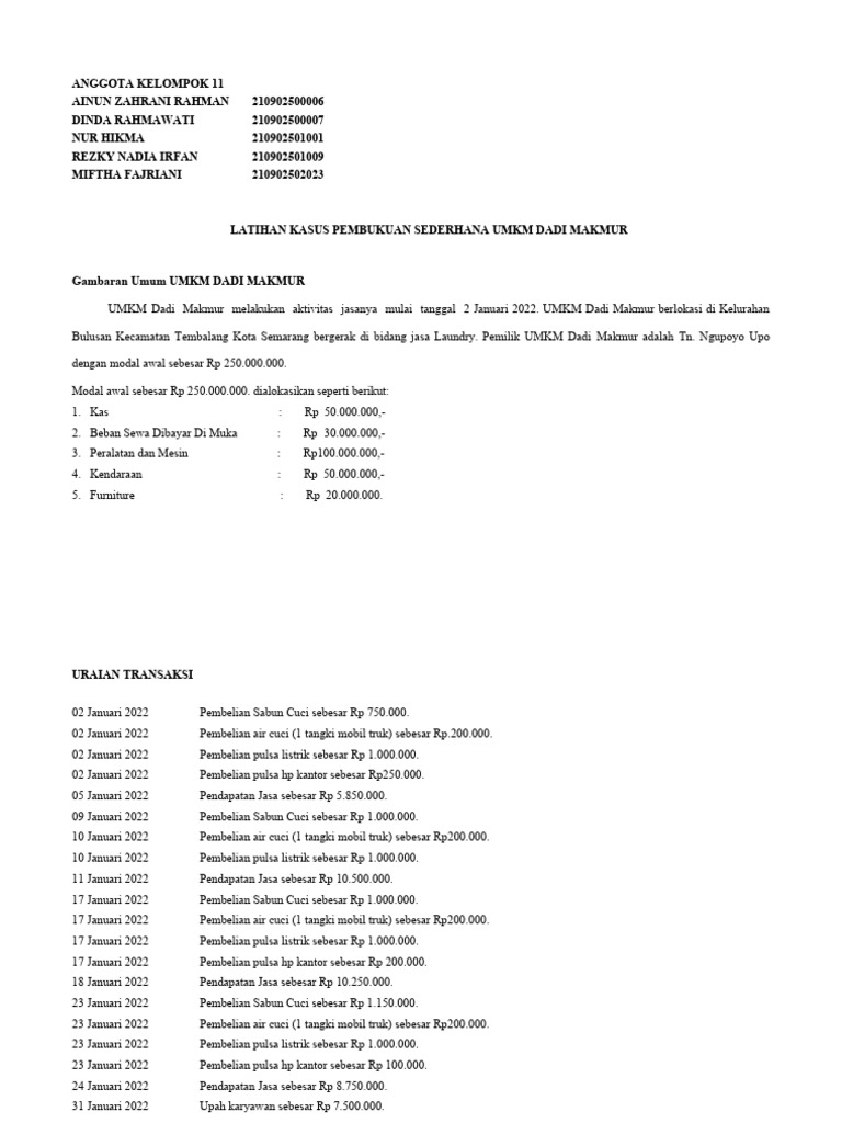 Akt - Keu Mikro Umkm | PDF | Pengelolaan Keuangan & Uang