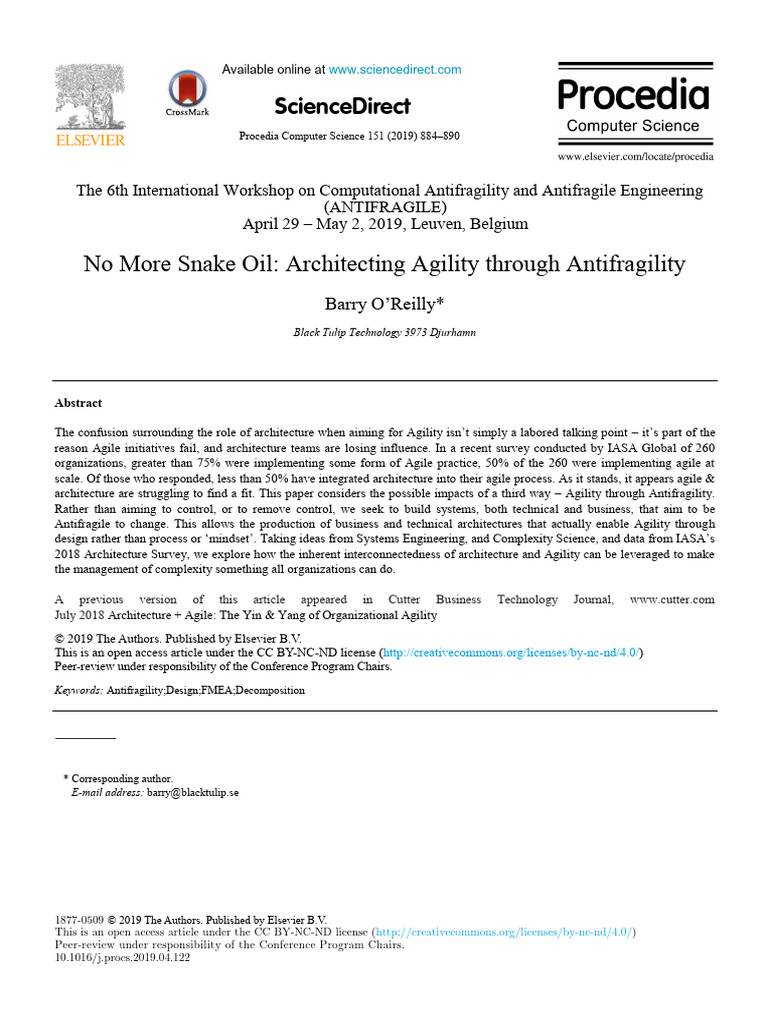 Architecting Agility Through Antifragility | PDF | System | Agile Software Development