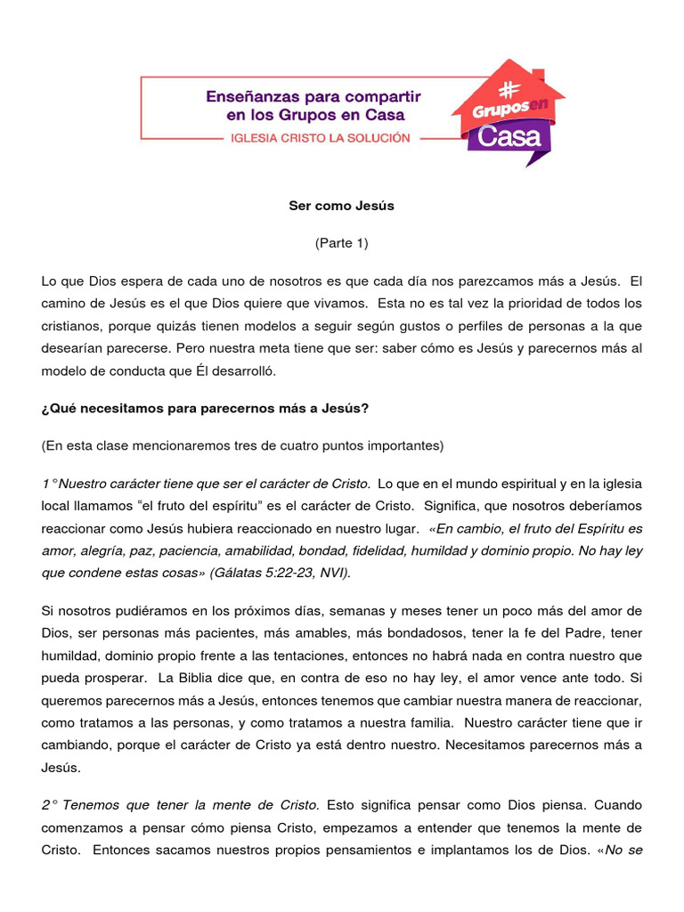 Ser Como Jesús 1 | PDF | Jesús | Teología