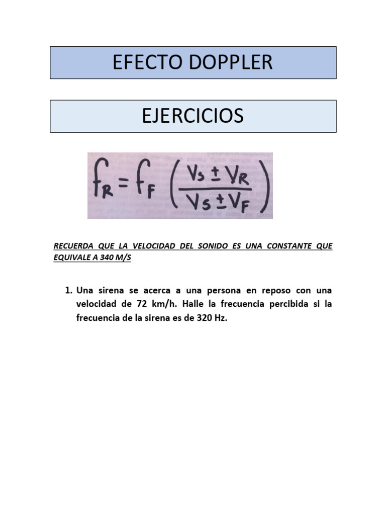 Ejercicios 1 - Efecto Doppler | PDF