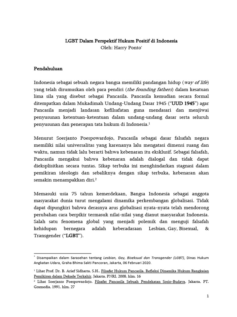 Hukum Positif dan LGBT di Indonesia | PDF