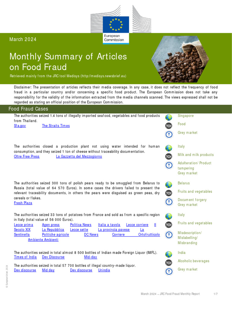 Food Fraud Newsletter 03-2024 | PDF | Meat | Foods
