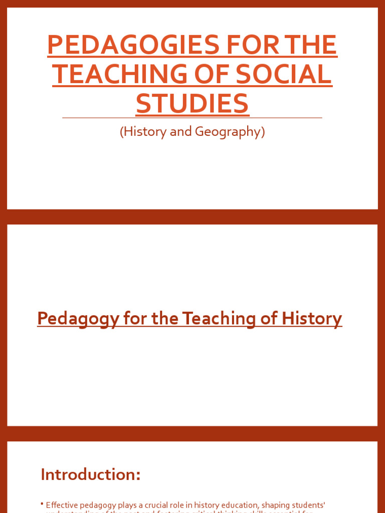 Pedagogies For The Teaching of Social Studies | PDF | Pedagogy | Geography