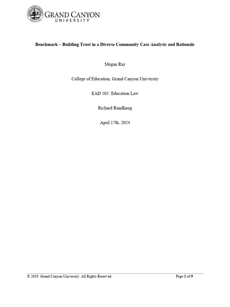 Building Trust in A Diverse Community Case Analysis and Rationale | PDF ... Building Trust in A Diverse Community Case Analysis and Rationale | PDF ...