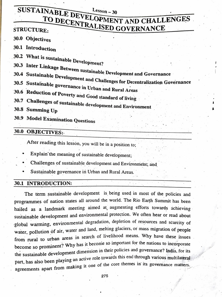 MOD 3 (C) - Sustainable Development & Future of Urban Governance | PDF | Sustainability | Governance