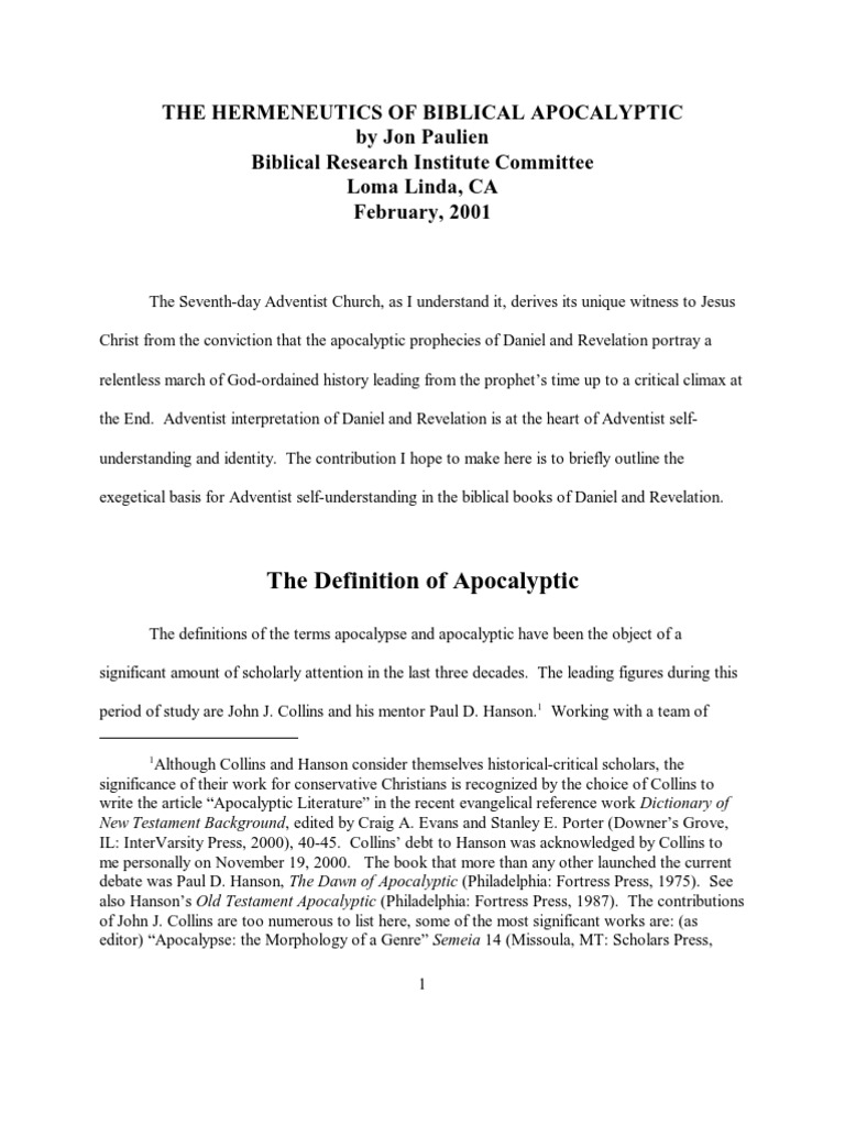 Understanding Apocalyptic Literature | PDF | Book Of Daniel ...