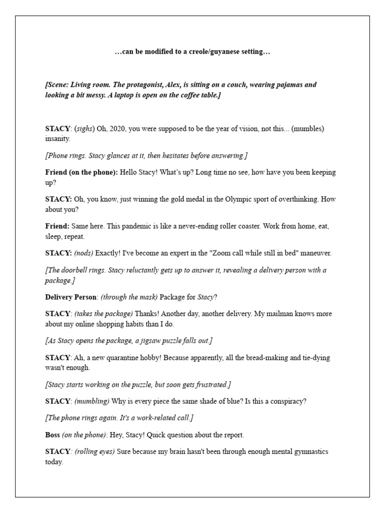 A COVID-19 Mental Health Skit - ENGLISH A | PDF | Games & Activities ...