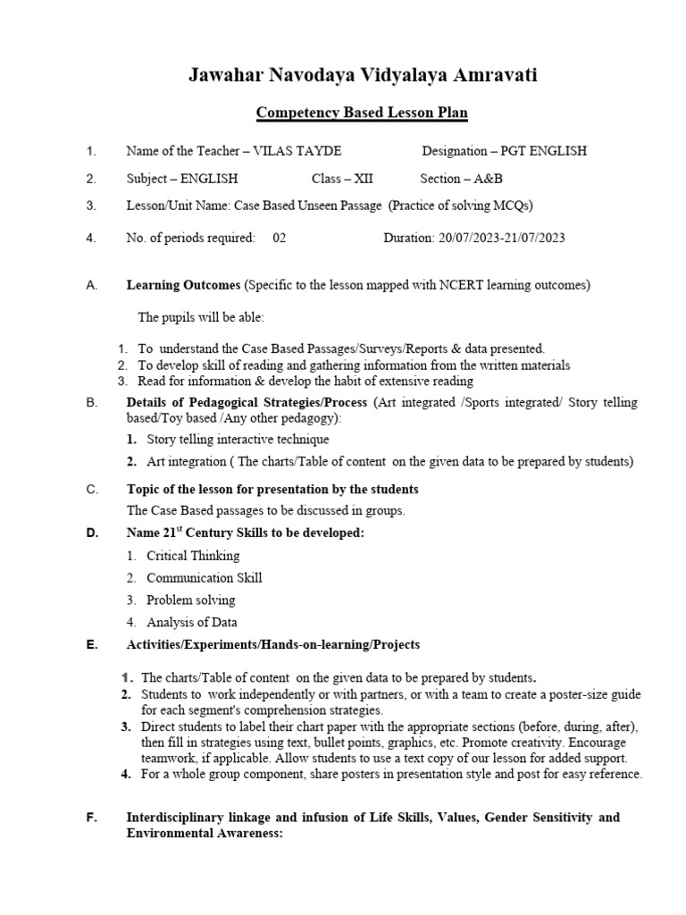 CB-Case Based Passage | PDF | Reading Comprehension | Pedagogy