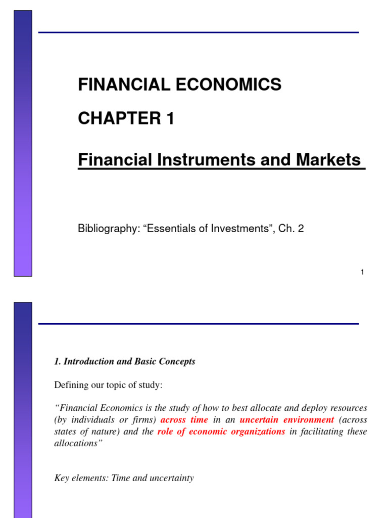 Chapter1 FINANCIAL ECONOMICS UPF | PDF | Bonds (Finance) | Short (Finance)