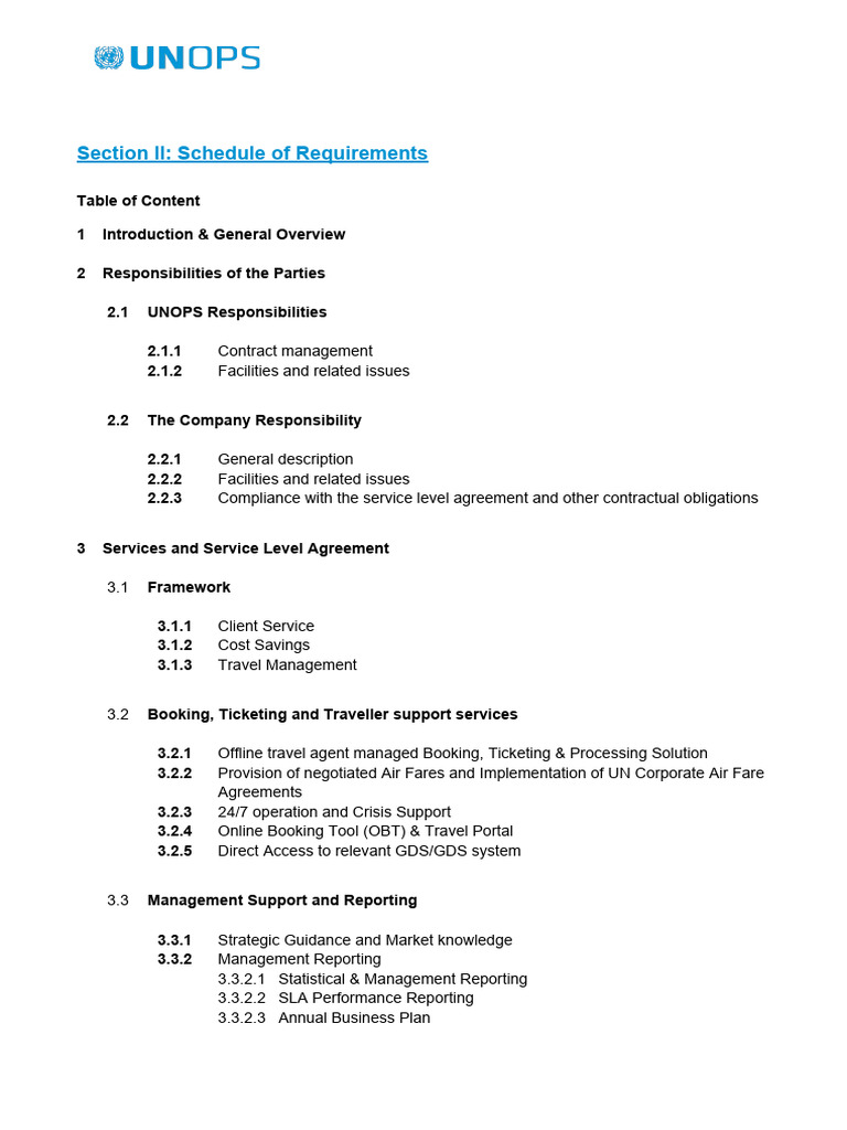 UNOPS Travel Management Requirements | PDF | Airlines | Invoice