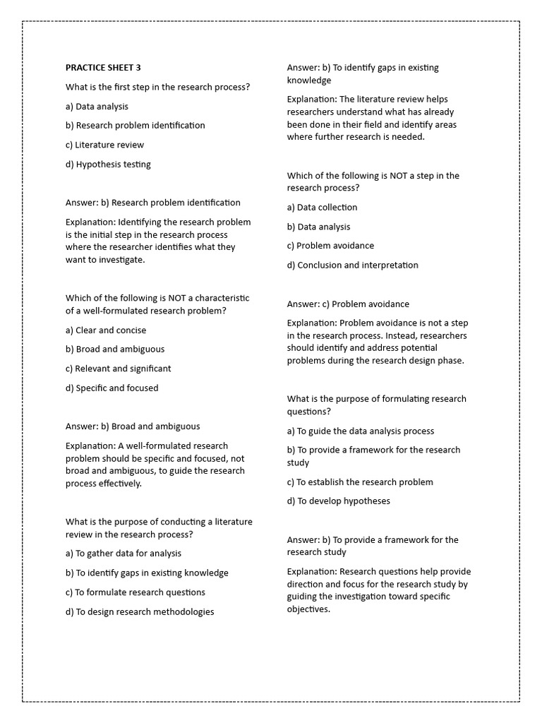MCQ Practice Sheet RM3 | PDF | Methodology | Hypothesis