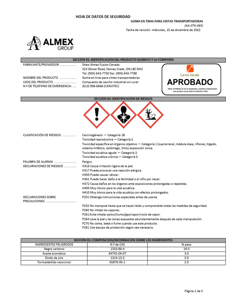 Goma en Tiras para Cintas Transportadoras - Shaw Almex Fusion Canada ...