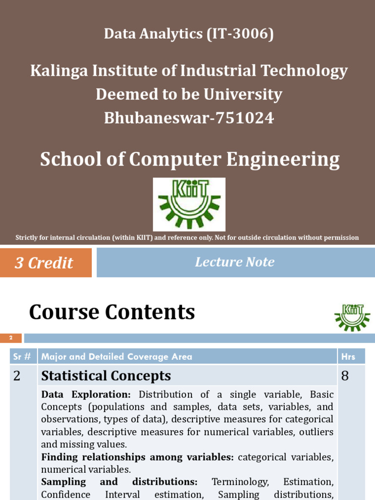 Unit 2 - DA - Statistical Concepts | PDF | Skewness | Data Analysis
