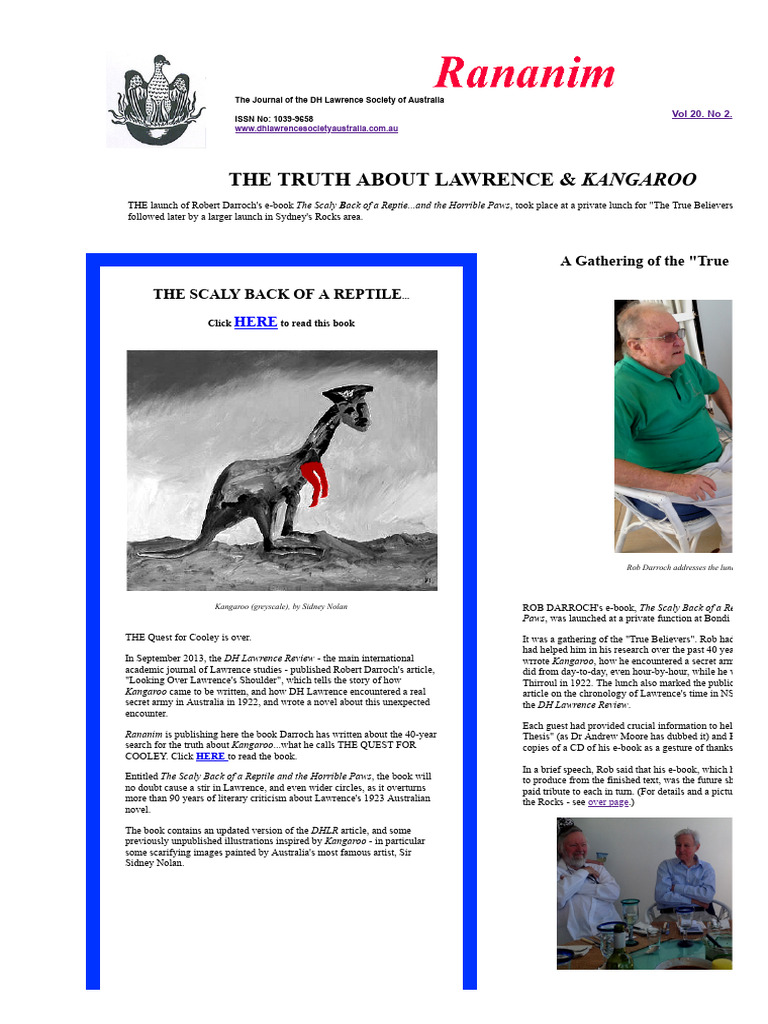 The Truth Aboutt Lawrence and Kangaroo | PDF