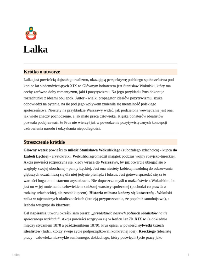 lalka | PDF