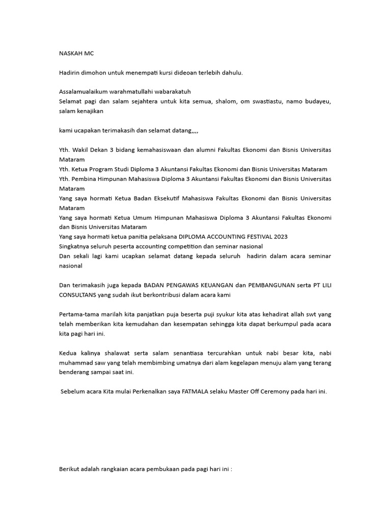 NASKAH MC | PDF