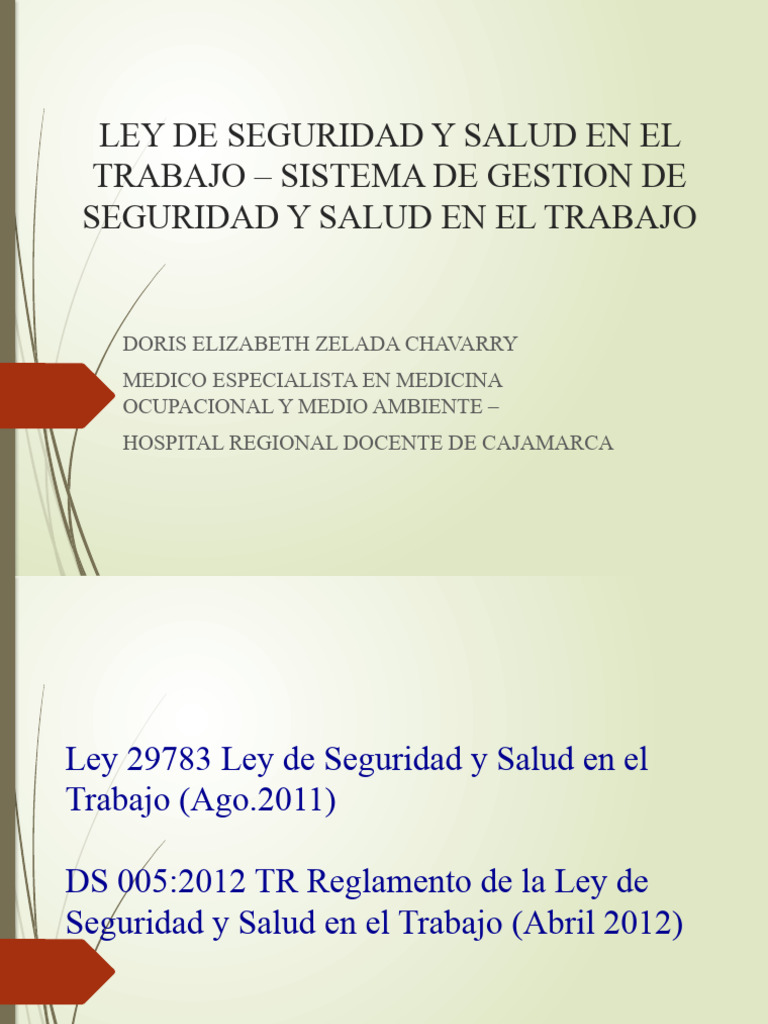 Ley 29783 | PDF | Valores | Derecho laboral