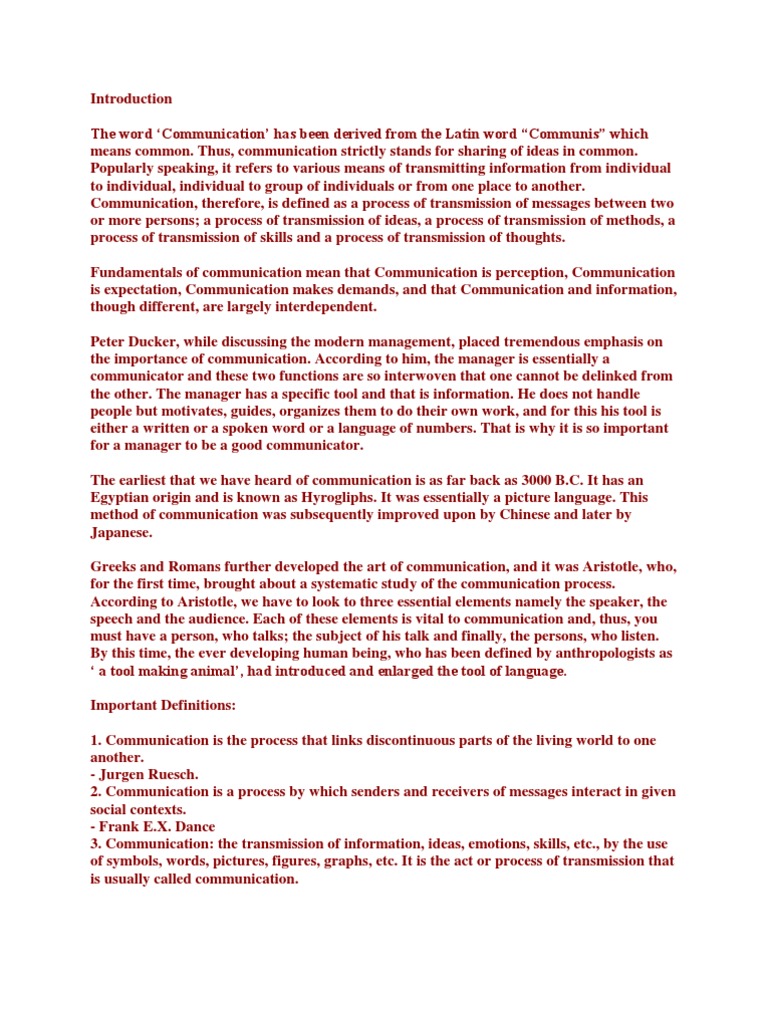 An In-Depth Examination of Communication Fundamentals, Models, Channels ...