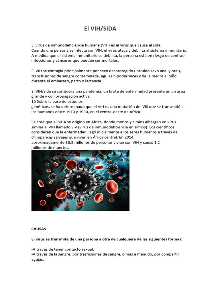 VIH/SIDA: Transmisión, Prevención y Tratamiento | PDF | VIH / SIDA | VIH