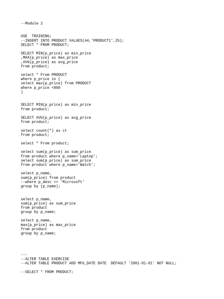 Module 2 SQL | PDF | Software Engineering | Sql