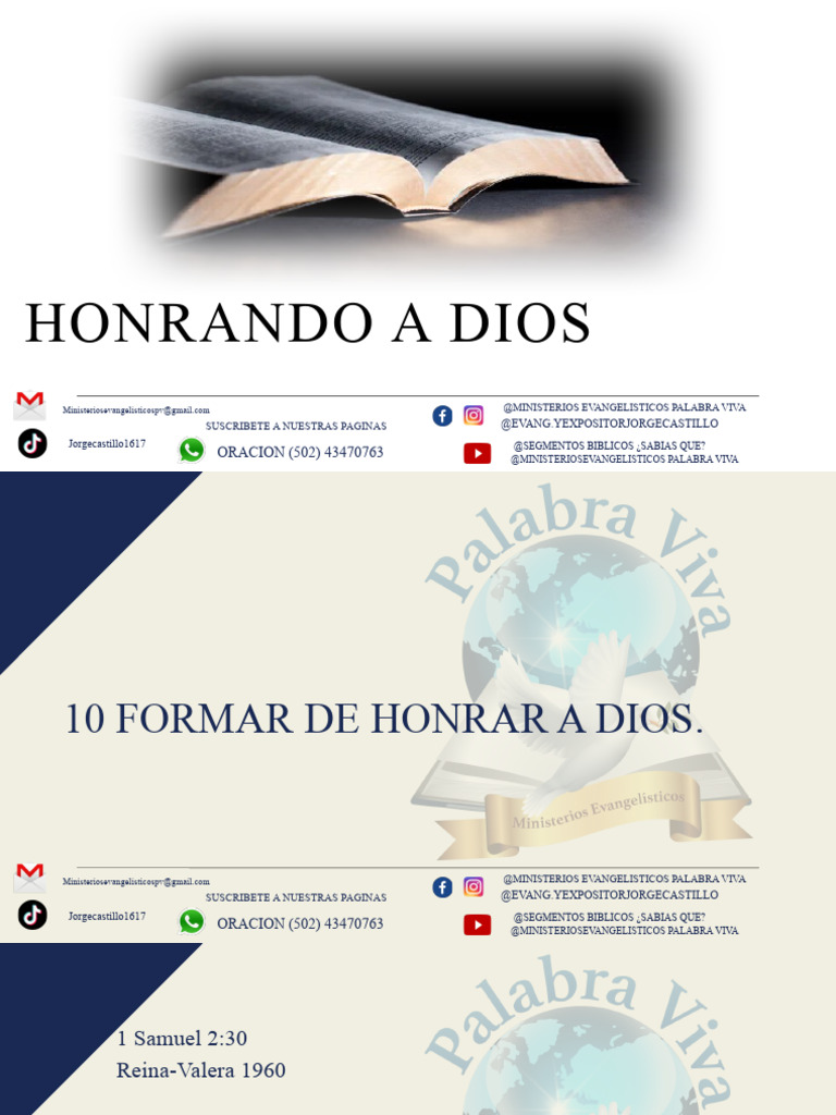 Formas de Honrar a Dios | PDF | Oración | Biblia